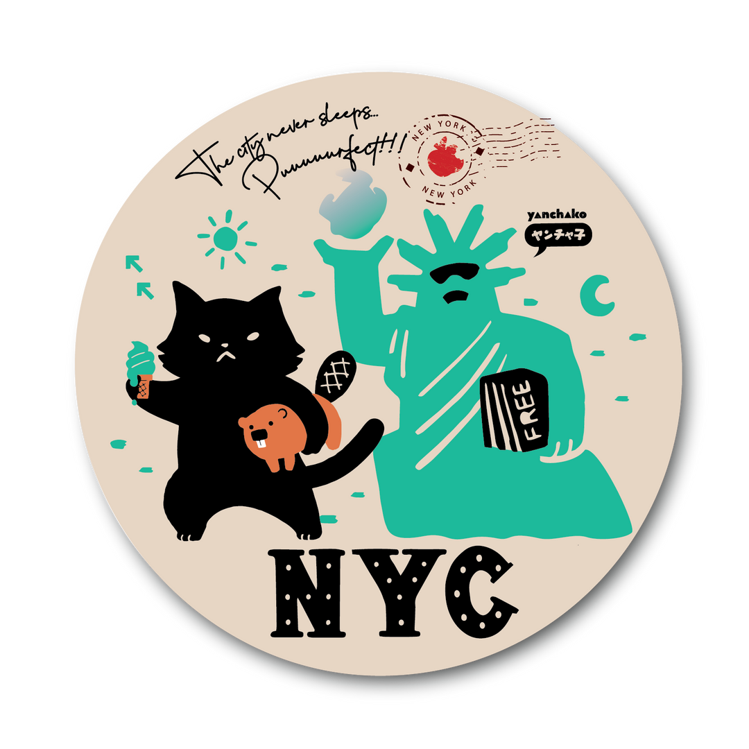 NYC/ Crabby Cat Vinyl Sticker – Yanchako