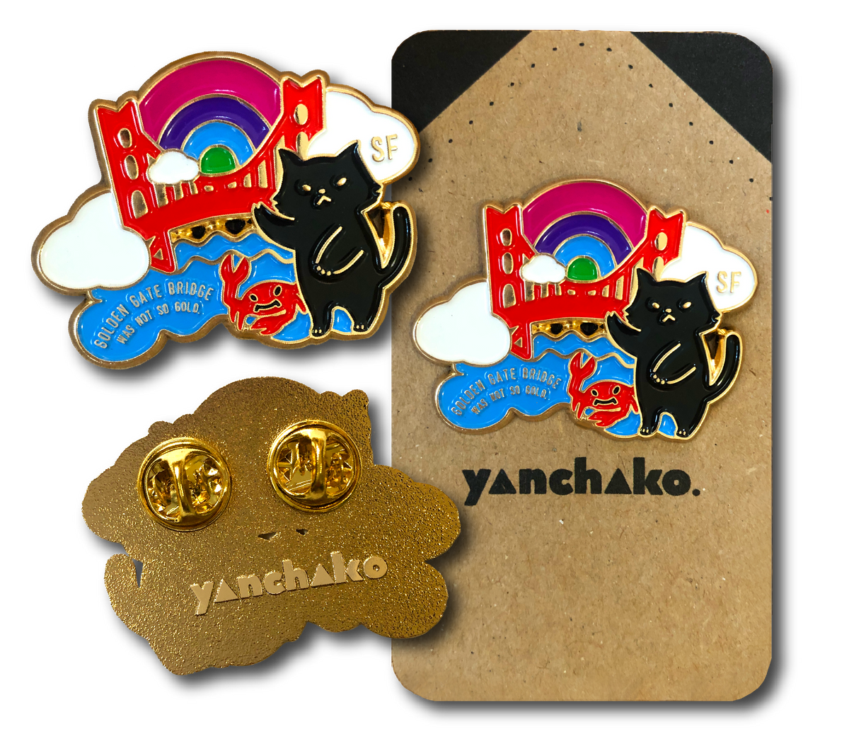 SF/ Crabby Cat Enamel Pin – Yanchako