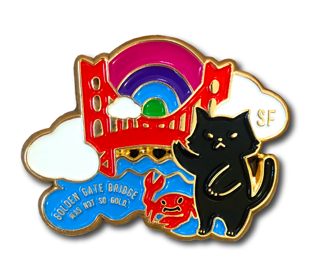 SF/ Crabby Cat Enamel Pin – Yanchako